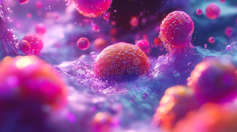 Microscopic View of Cells Undergoing Healing Process. Generative AI ...