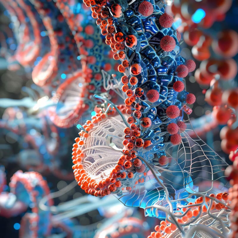 63 Microscopic View of Cellular Nanomachine Engineering 3D Illustration ...