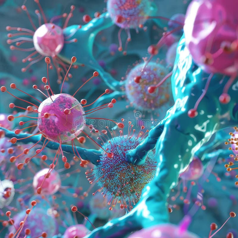 63 Microscopic View of Cellular Nanomachine Engineering 3D Illustration ...