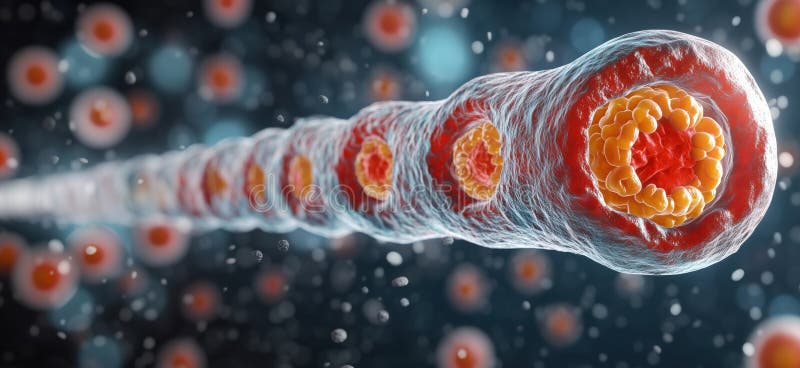 Microscopic View of Cellular Structure Showcasing Elongated Cells with ...