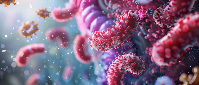 Microscopic View of a Cellular Structure with Vibrant Colors ...