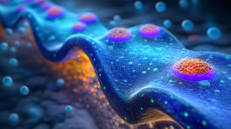 Microscopic View of Cellular Structures and Processes Stock ...