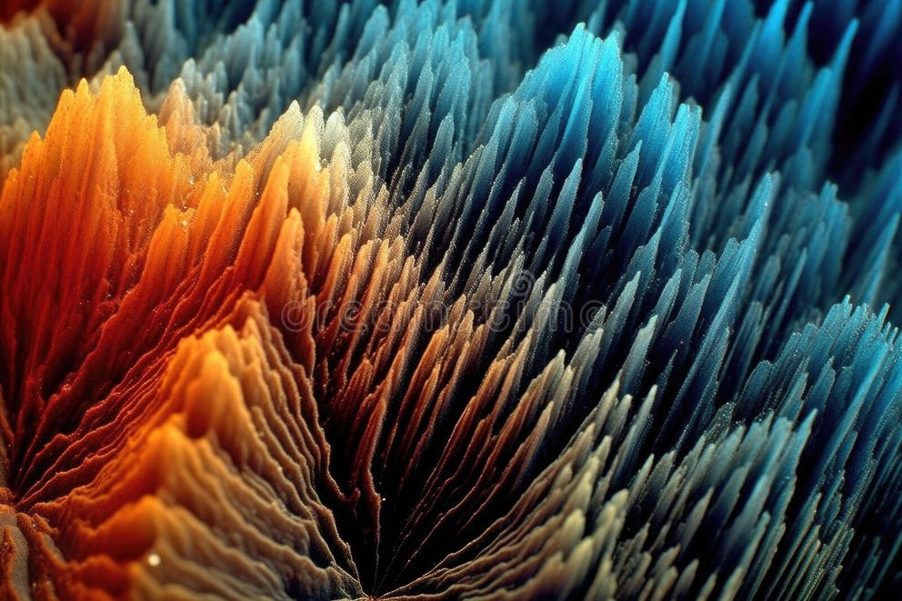 Microscopic View of Chemical Crystals Forming Patterns Stock ...