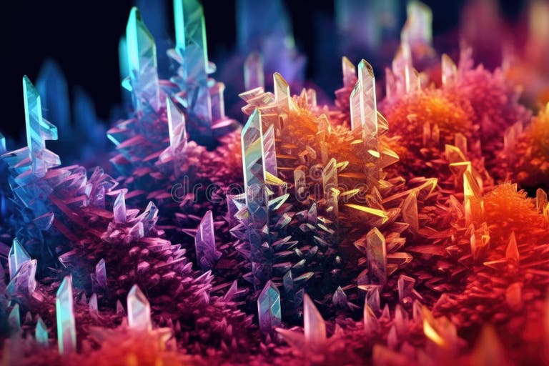 Microscopic View of Chemical Crystals Forming Patterns Stock ...