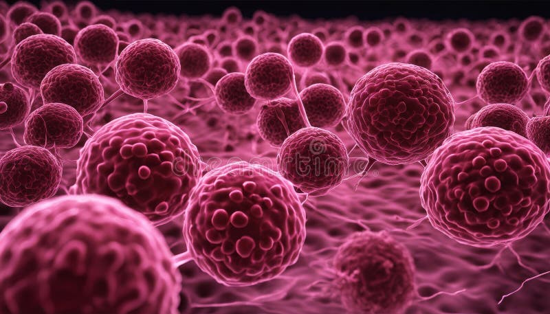 A Microscopic View of a Cluster of Cells, Possibly Bacteria or Viruses ...
