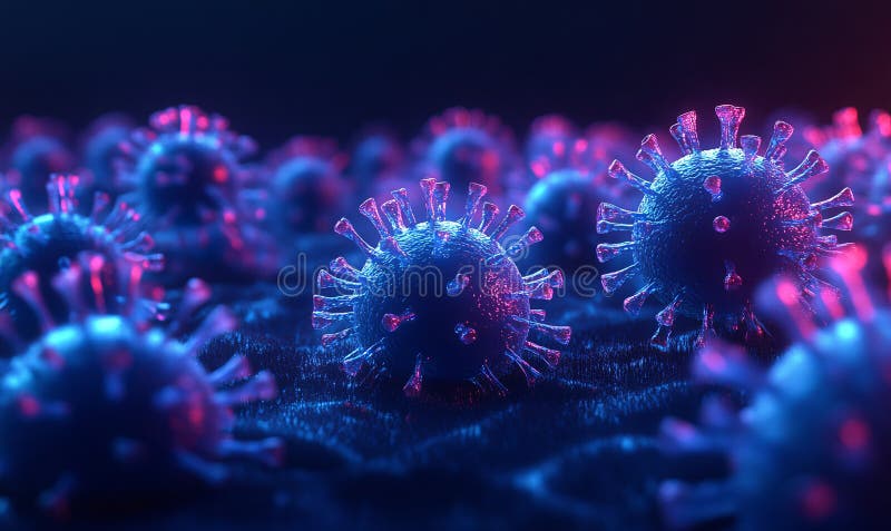 A Microscopic View of a Cluster of Coronavirus Particles Stock ...