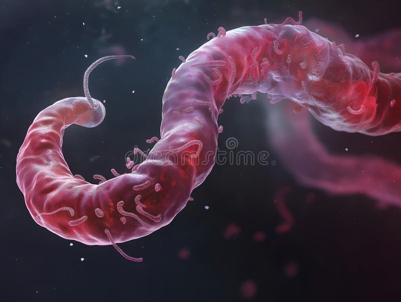 Microscopic View of a Coiled, Translucent Organism Stock Illustration ...