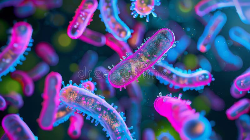 Microscopic View of Colorful Bacteria Stock Photo - Image of laboratory ...