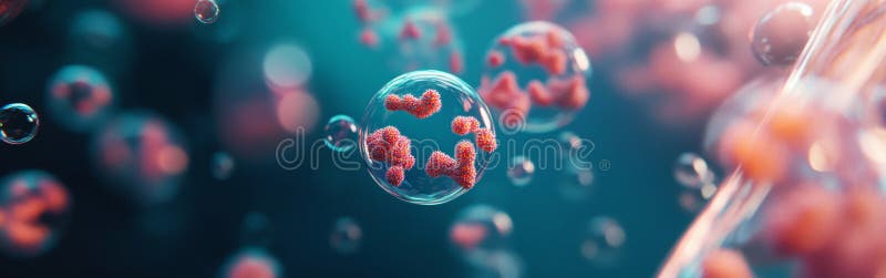 Microscopic View of Colorful Bacteria Inside a Cell, Showcasing ...