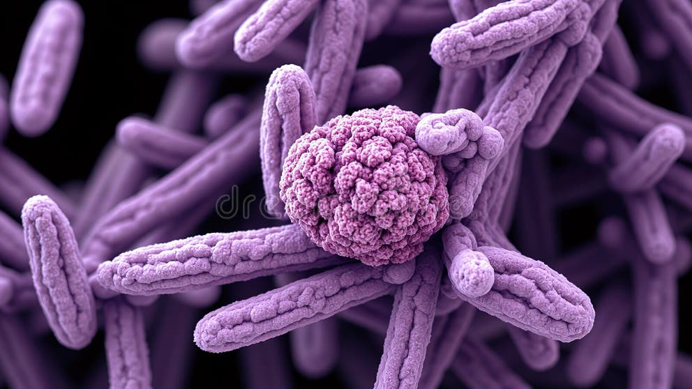 Microscopic View of Colorful Bacterial Cell Structures and Patterns ...