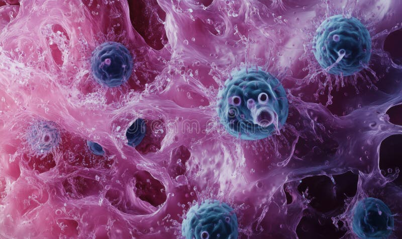 Microscopic View Colorful Cells Microorganisms Fluid Environment Stock ...