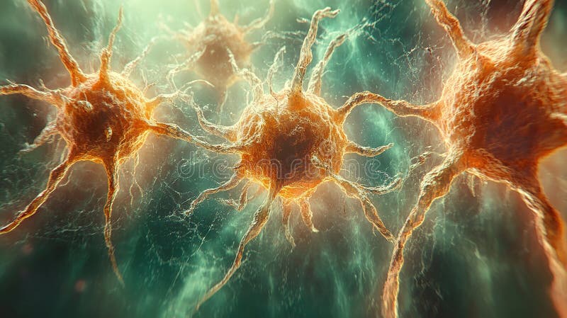 Microscopic View of Complex Cells Stock Illustration - Illustration of ...