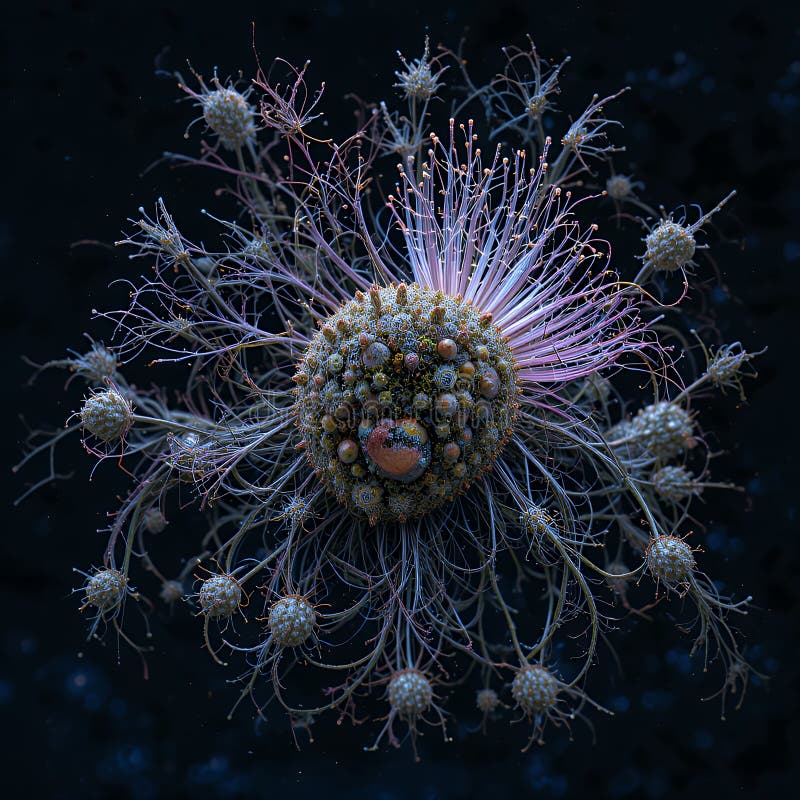 Detailed Microscopic View of Complex Cellular Structure with Branching ...