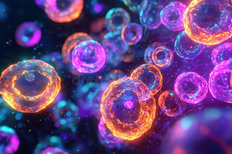 Microscopic View of Complex Cellular Structures on Dark Gradient ...