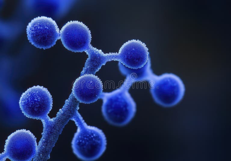 Microscopic Blue Molecular Structure Intricate 3D Rendering Stock ...