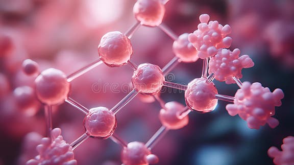 Microscopic View of a Complex Molecule Structure with Interconnected ...