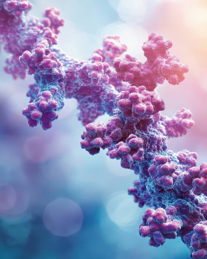 Microscopic View of a Complex Protein Structure Stock Illustration ...