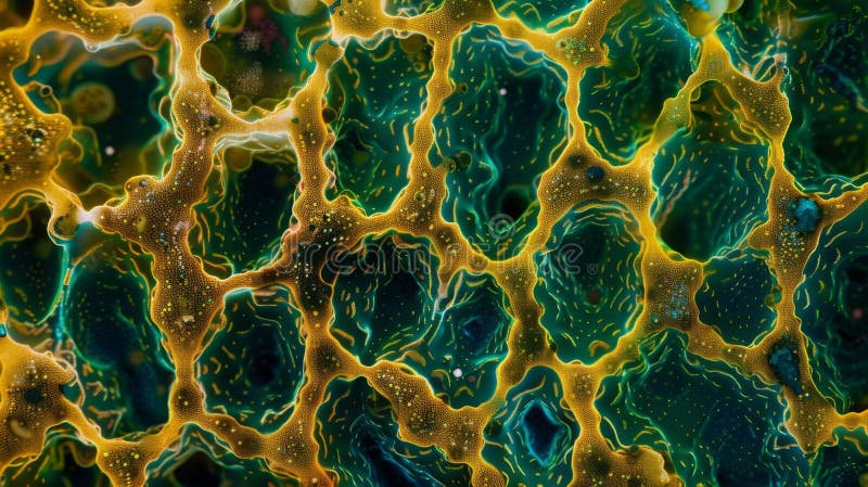 A Microscopic View of a Coral Reef Displaying the Network of ...