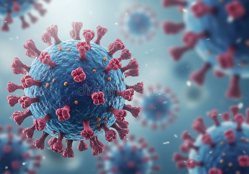 Microscopic View of Coronavirus COVID19 Pathogen: a Detailed 3D Render ...