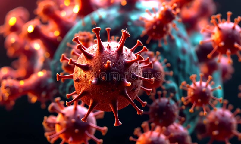 Microscopic View of Coronavirus: a 3D Render of a Virus Stock Footage ...