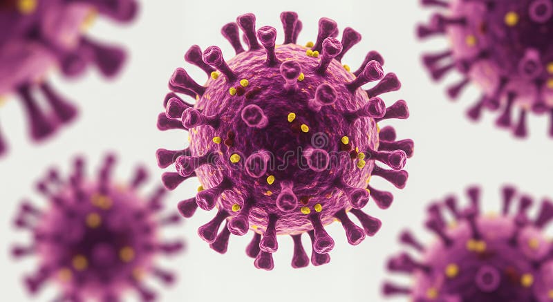 Microscopic View of Coronavirus: Detailed 3D Render of COVID-19 Virus ...