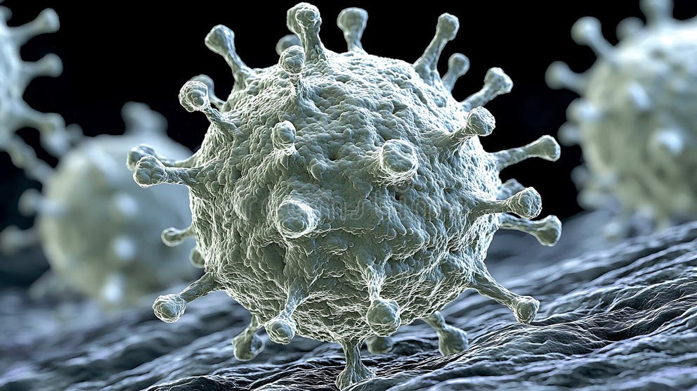 Microscopic View of a Coronavirus Particle this Image Showcases the ...