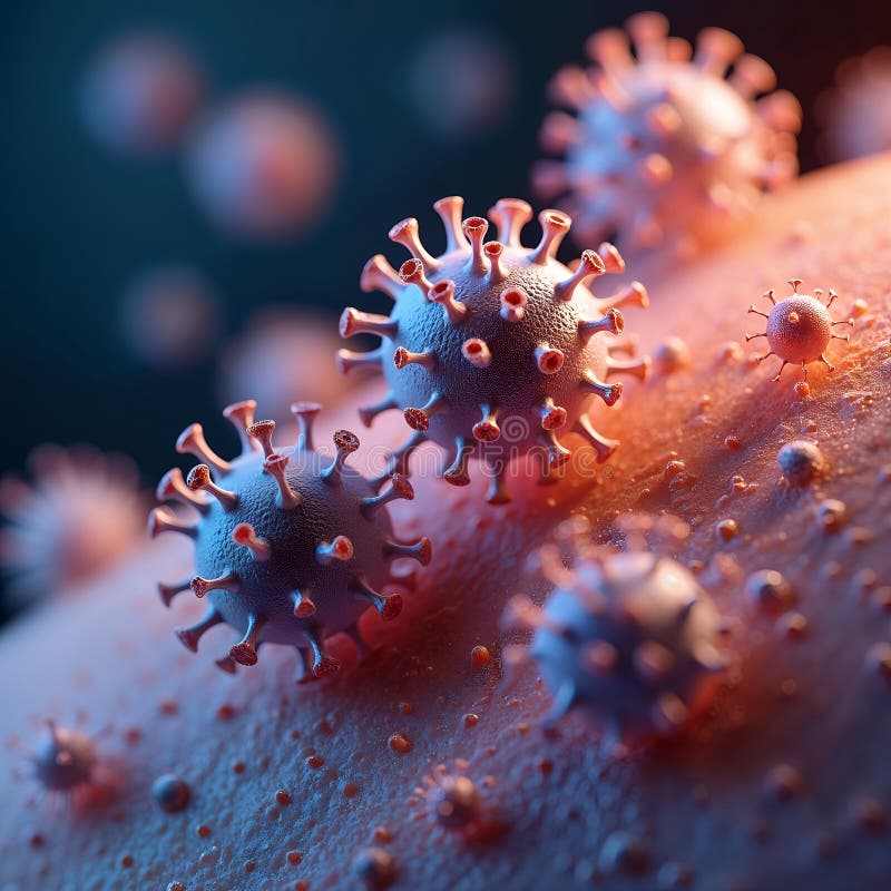 Microscopic View of Coronavirus Particles Infecting a Cell Surface: a ...