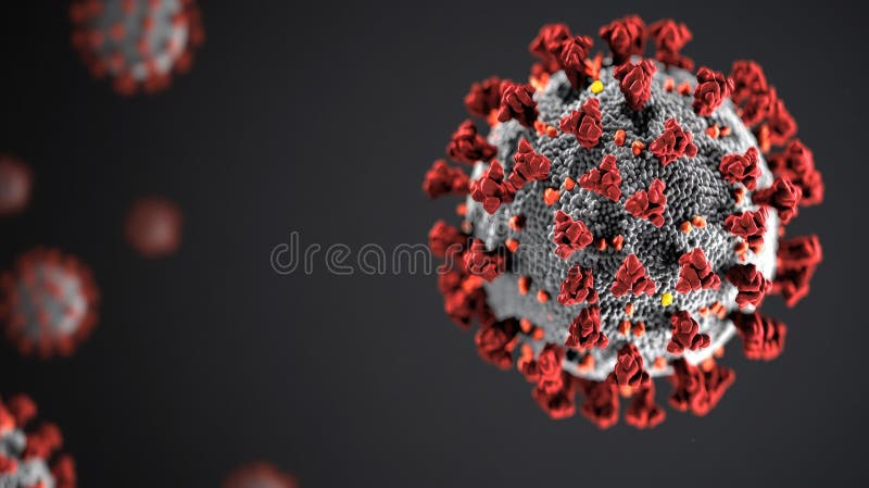 Microscopic View Coronavirus Red Spike Proteins Stock Photos - Free ...
