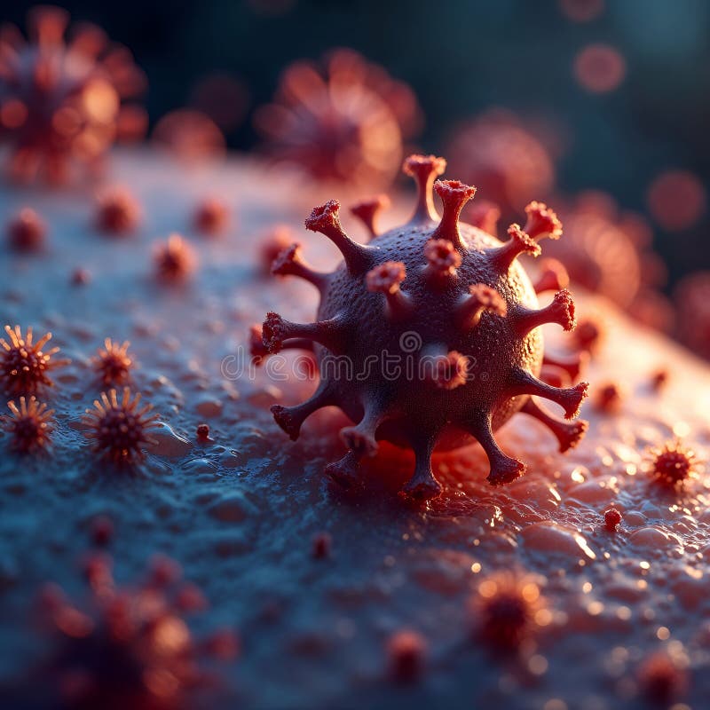 Microscopic View of Coronavirus SARS-CoV-2 a Detailed 3D Render of ...
