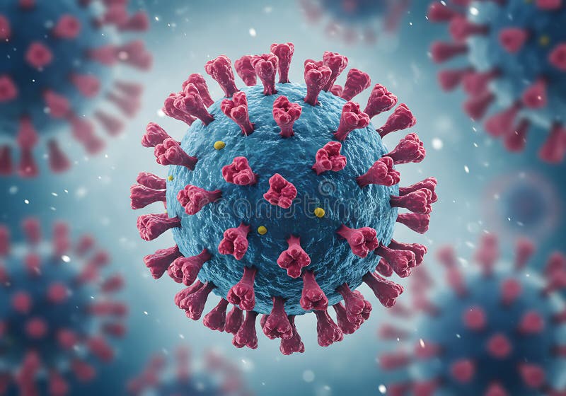 Microscopic View of Coronavirus Structure Detailed 3D Render of a Virus ...