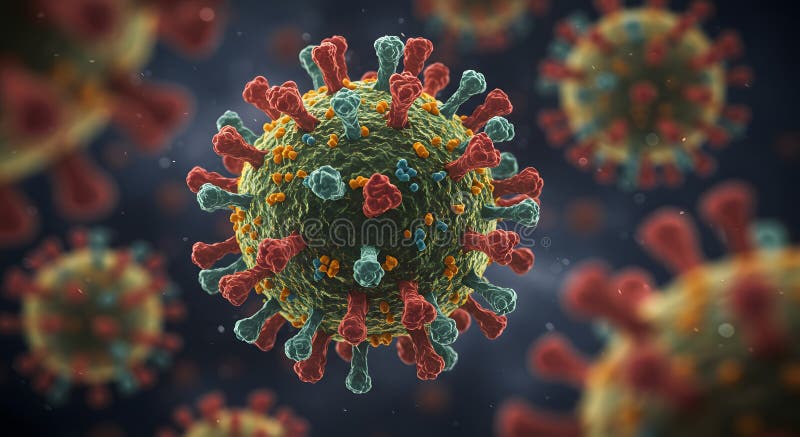 Microscopic View Coronavirus 3d Render Virus Particle Stock Photos ...