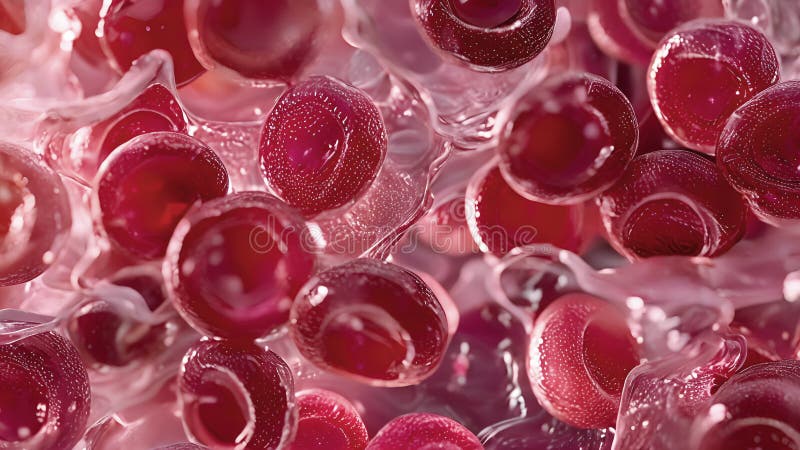 A Microscopic View of a Crosssection of a Vessel Reveals Red Cells Each ...
