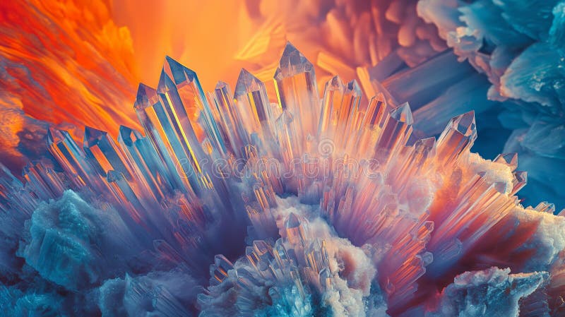 Microscopic View of a Crystal Formation, Showcasing the Perfect ...