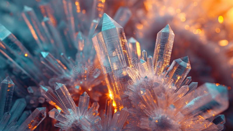 Microscopic View of a Crystal Formation, Showcasing the Perfect ...