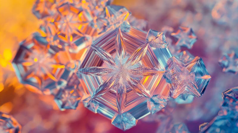Microscopic View of a Crystal Formation, Showcasing the Perfect ...