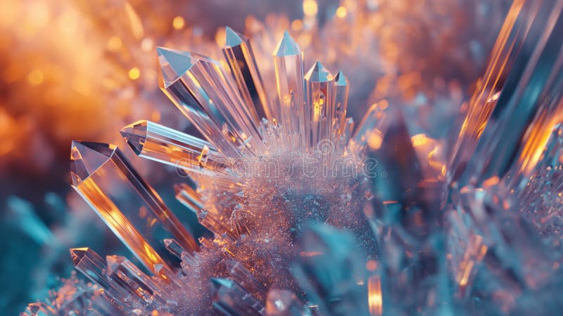 Microscopic View of a Crystal Formation, Showcasing the Perfect ...