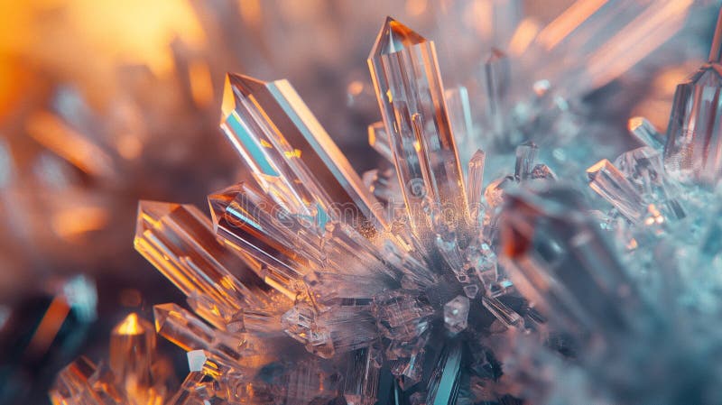Microscopic View of a Crystal Formation, Showcasing the Perfect ...