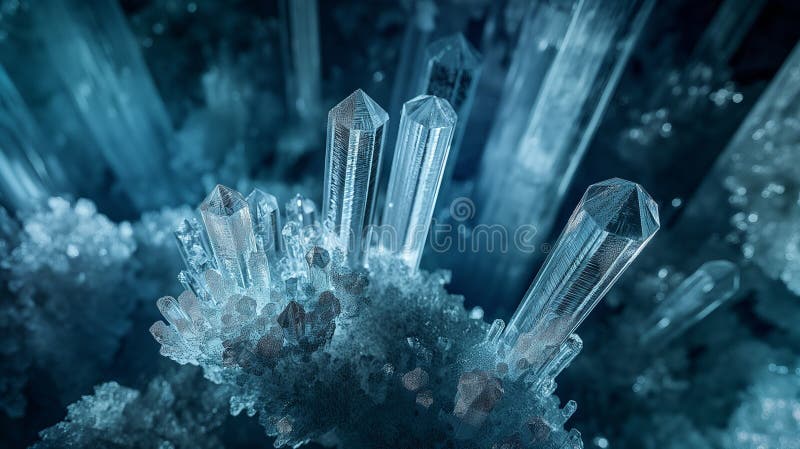 Microscopic View of a Crystal Formation, Showcasing the Perfect ...