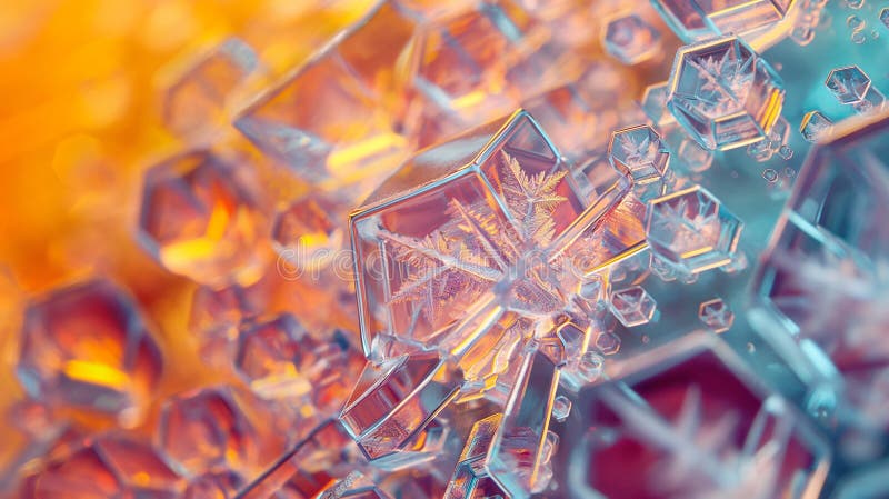 Microscopic View of a Crystal Formation, Showcasing the Perfect ...
