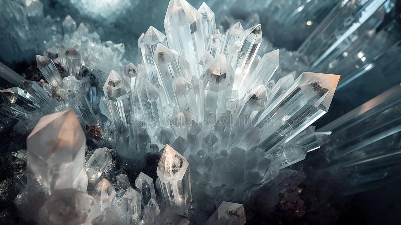 Microscopic View of a Crystal Formation, Showcasing the Perfect ...