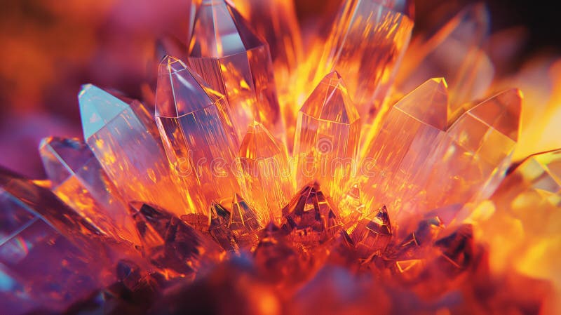 Microscopic View of a Crystal Formation, Showcasing the Perfect ...