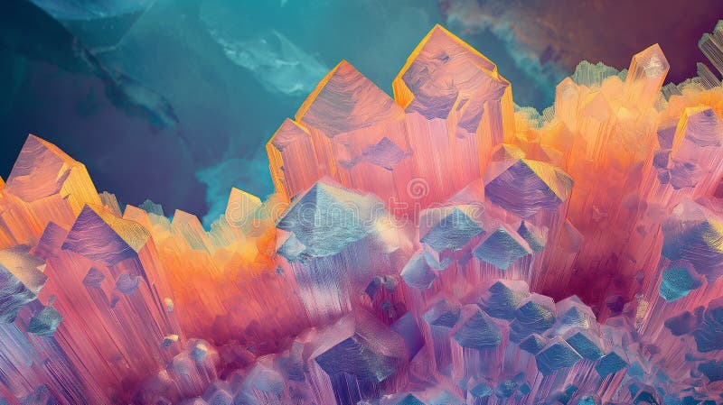 Microscopic View of a Crystal Formation, Showcasing the Perfect ...