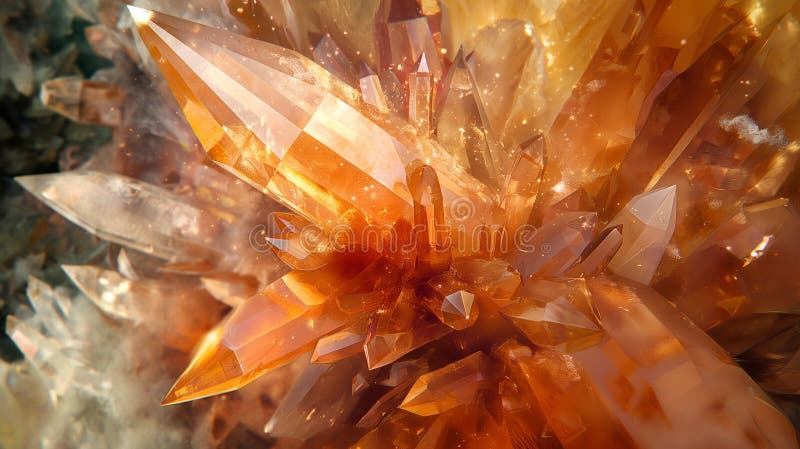 Microscopic View of a Crystal Formation, Showcasing the Perfect ...