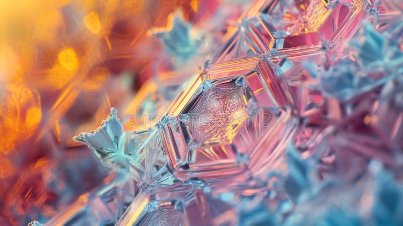 Microscopic View of a Crystal Formation, Showcasing the Perfect ...