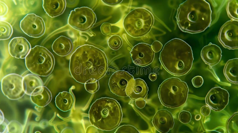 A Microscopic View of a Cyanobacteria Colony Made Up of Individual ...