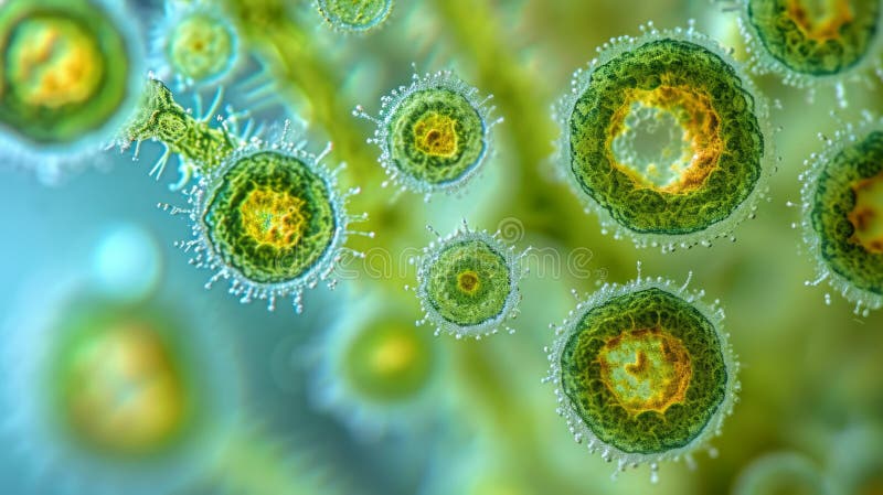 Microscopic View of Cyanobacteria AI Generated Stock Illustration ...
