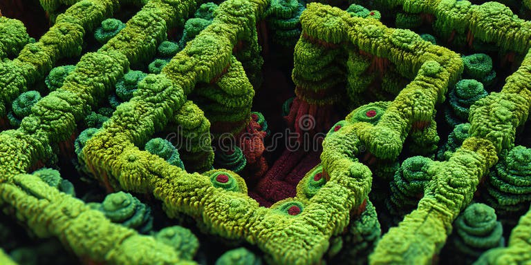 Microscopic View of Cyanobacteria Stock Illustration - Illustration of ...