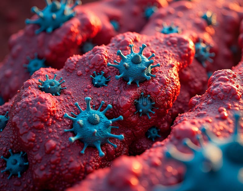 Microscopic View of a Deadly Virus Replicating. a High-detail CGI ...