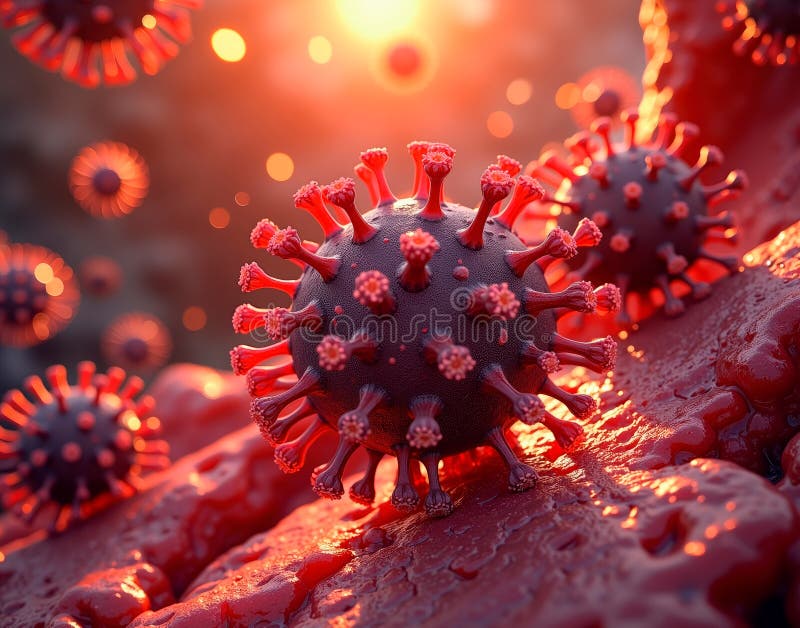 Microscopic View of a Deadly Virus Replicating. a High-detail CGI ...