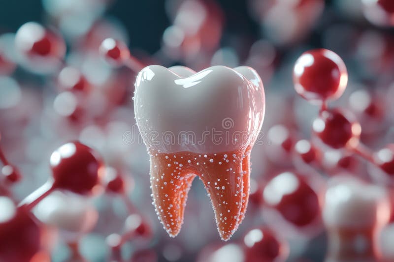 Microscopic View of a Decaying Tooth Surrounded by Molecules ...